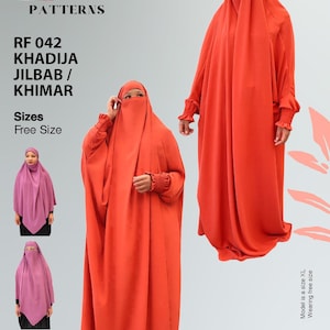 RF042 Khadija Jilbab / Khimar Sewing Pattern - Etsy