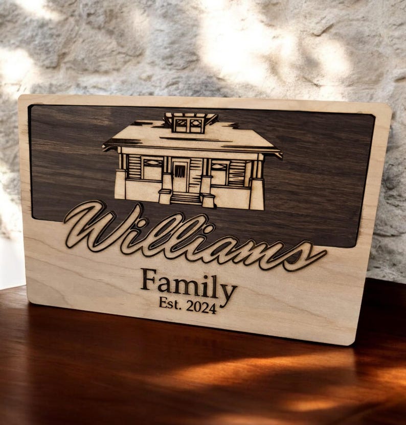 CUSTOM Family Home and Name Sign, Custom Layered Laser Cut & Engraved ...