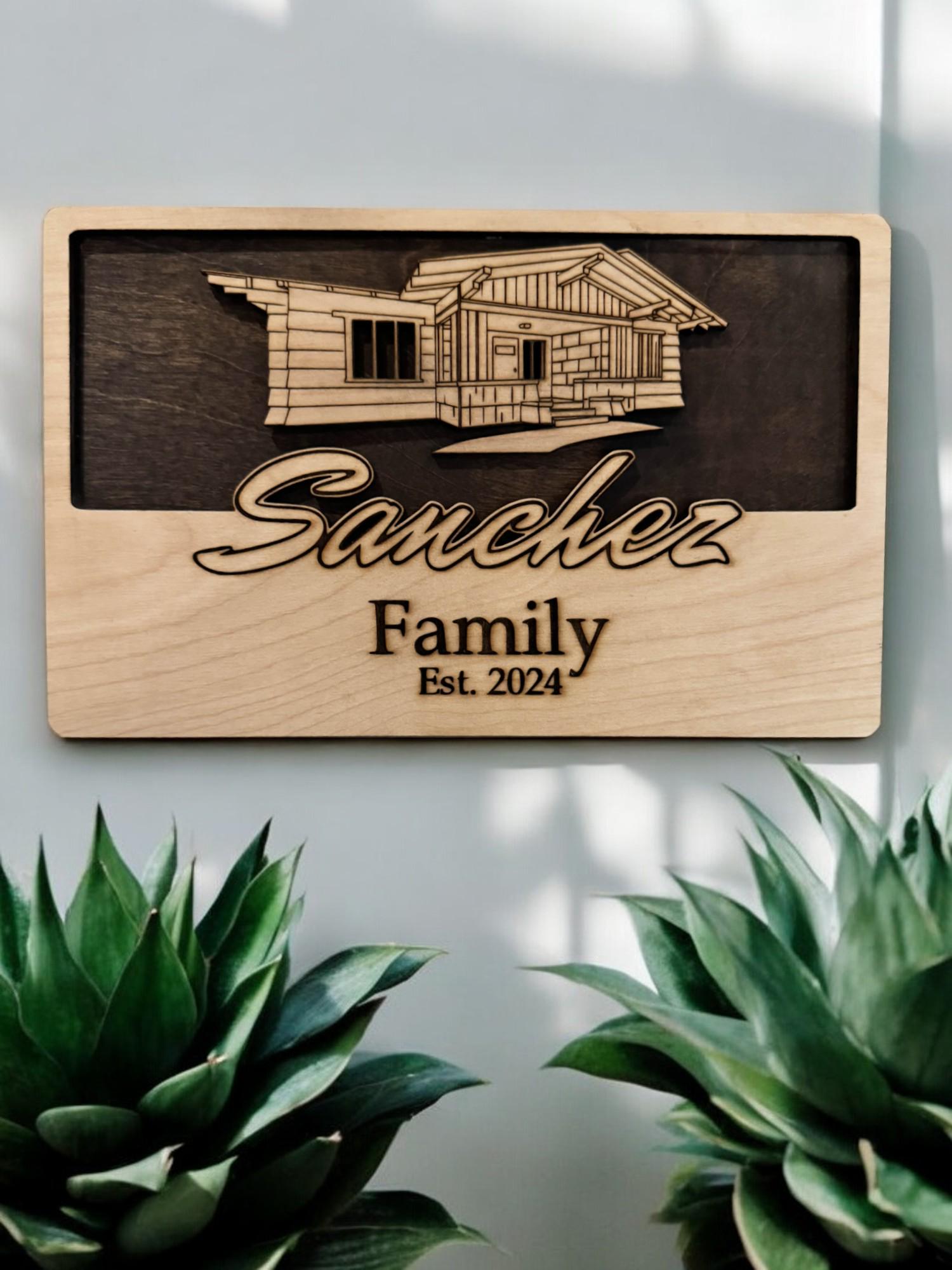 CUSTOM Family Home and Name Sign, Custom Layered Laser Cut & Engraved ...