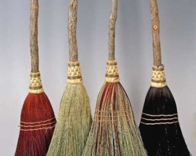 Shaker Broom in Your Choice of Natural, Black, Rust or Mixed Broomcorn ...