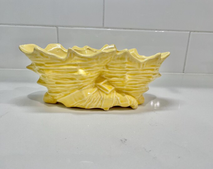 Yellow Mccoy Pottery Double Shell Planter With Bow - Etsy