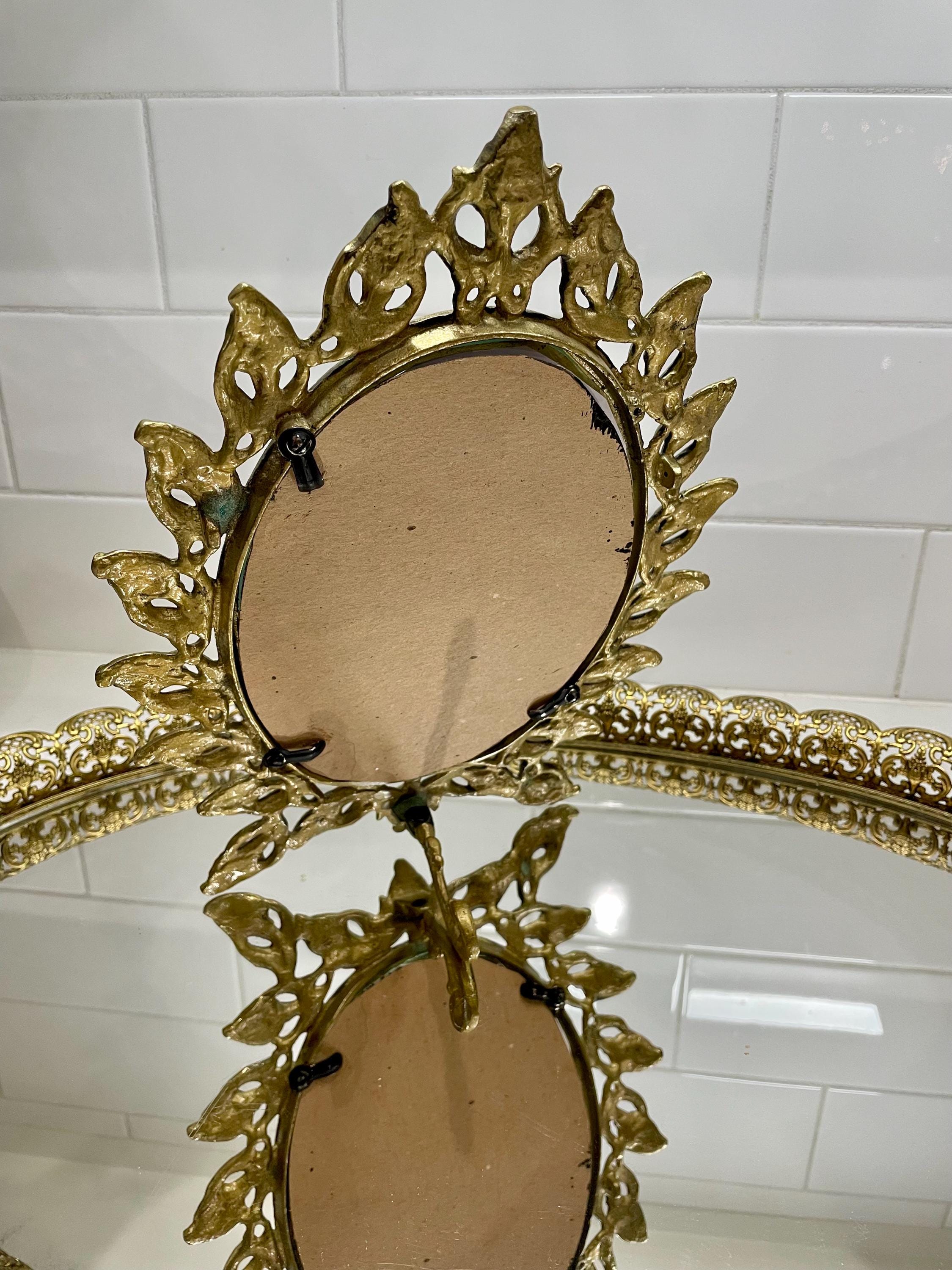 Ornate Brass Frame With Lily Border. Built in Easel That Folds Out to ...