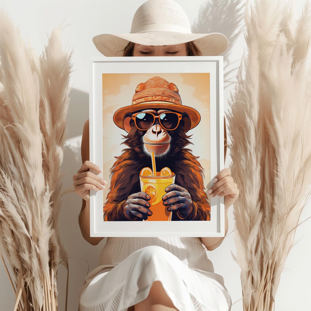 Monkey Poster Design Future Print Design Digital Download Animal Wall ...