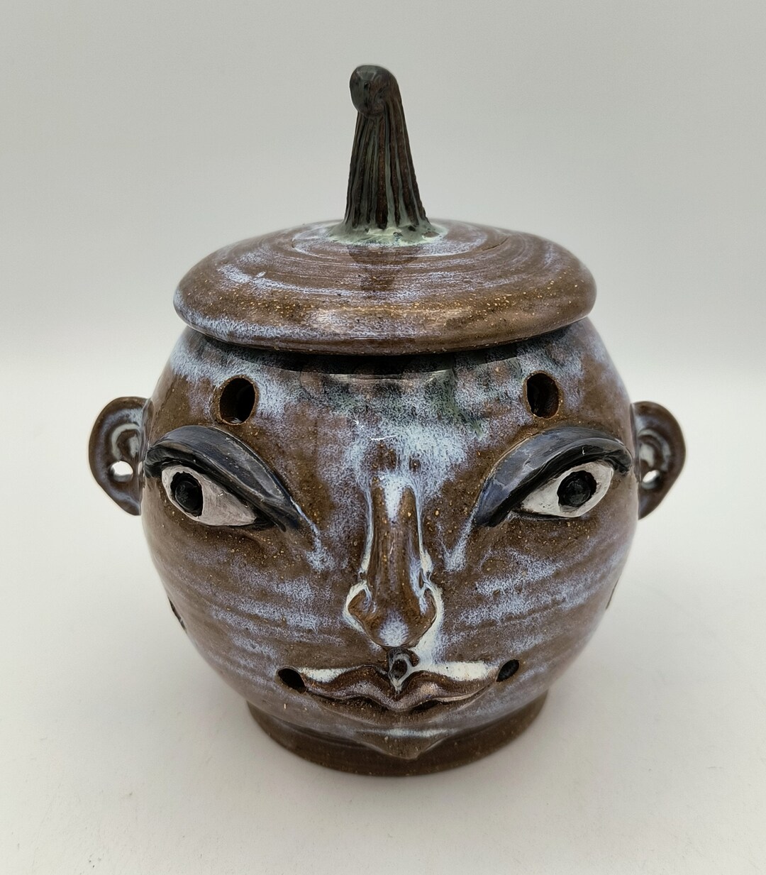 Garlic Keeper Face Jar, Pearly Glaze - Etsy