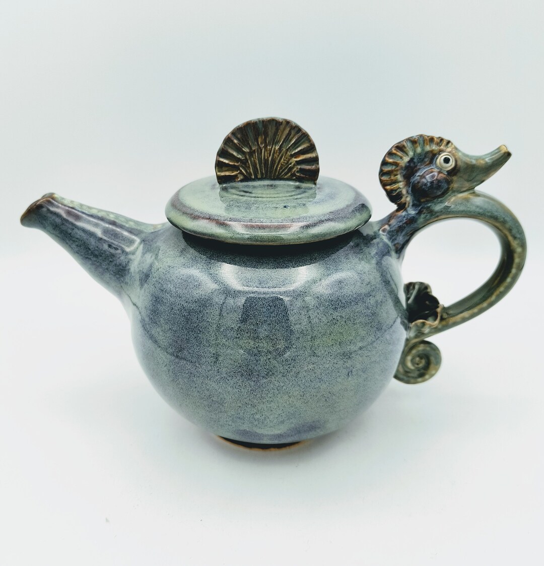 Teapot Seahorse Adorable Blue Green Tea Pot - Etsy