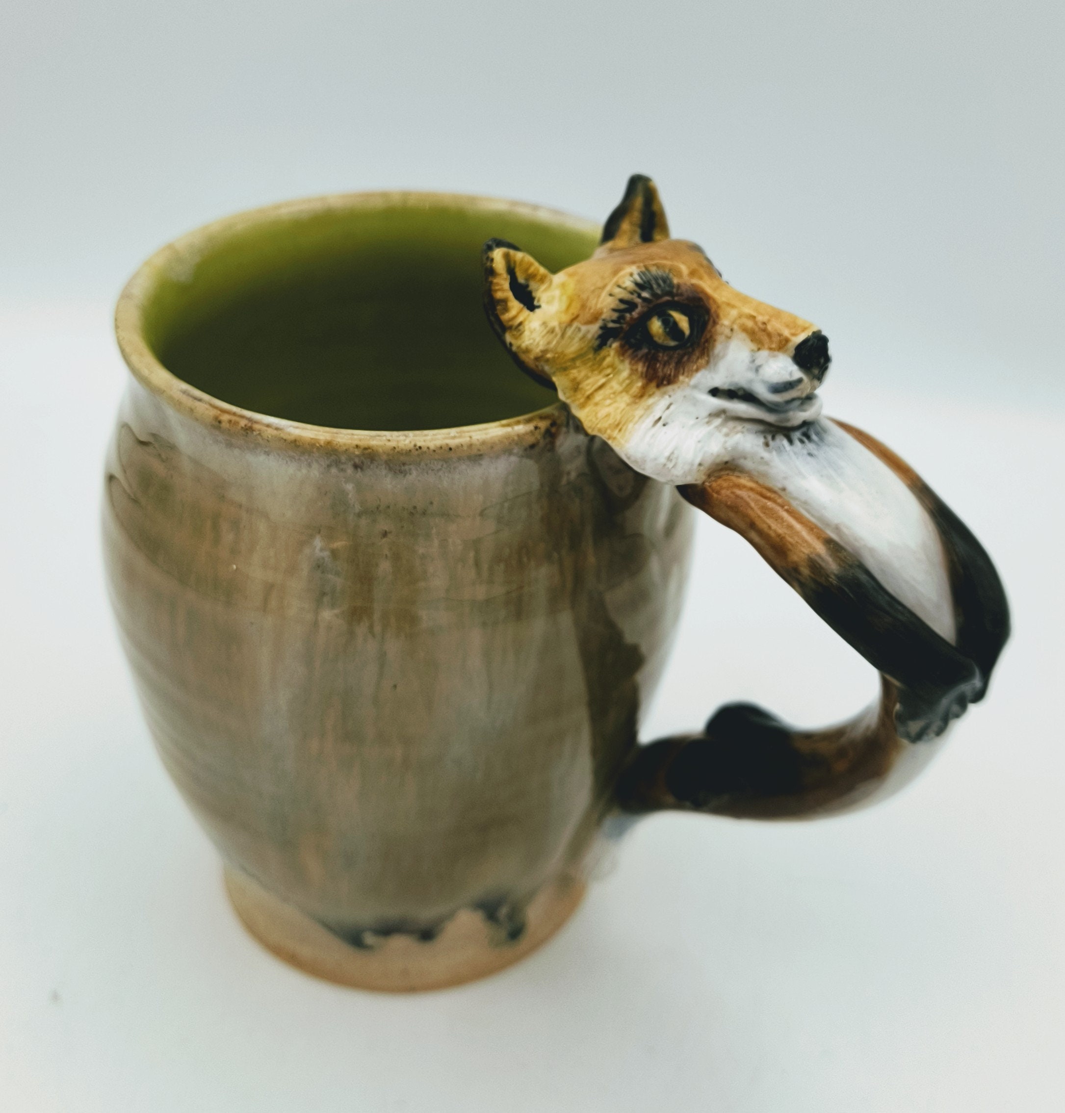 Crafty Fox Mug in Caramel and Yellow Ceramic - Etsy