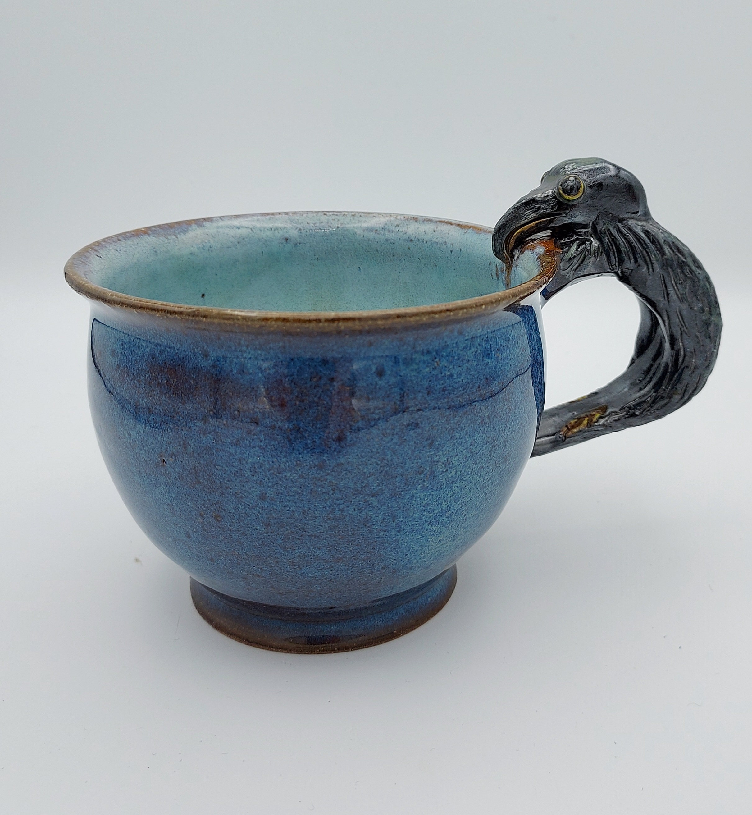 Raven Ceramic Mug in Metallic Blues and Black - Etsy