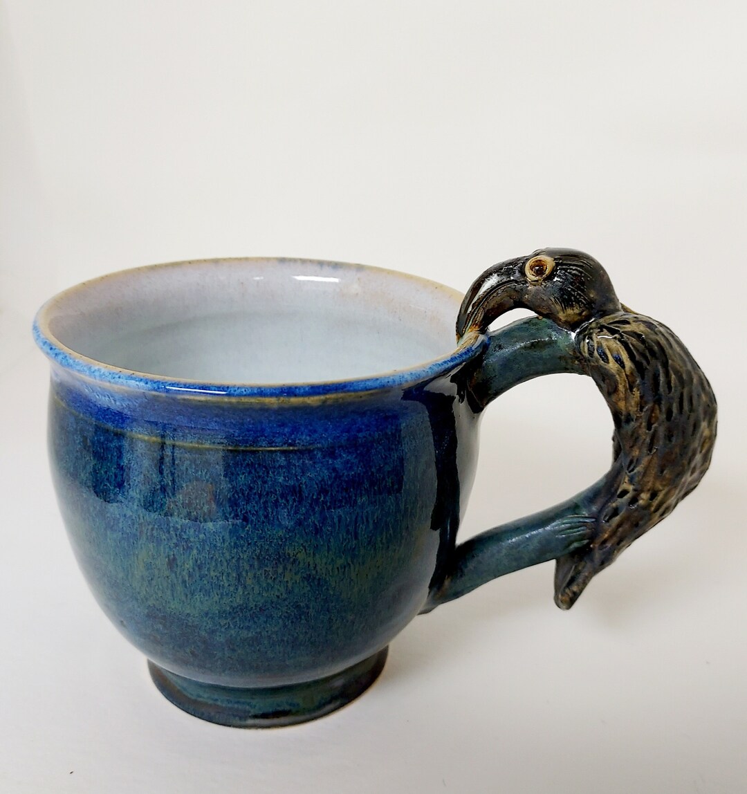 Mysterious Raven Mug in Metallic Blues and Black - Etsy