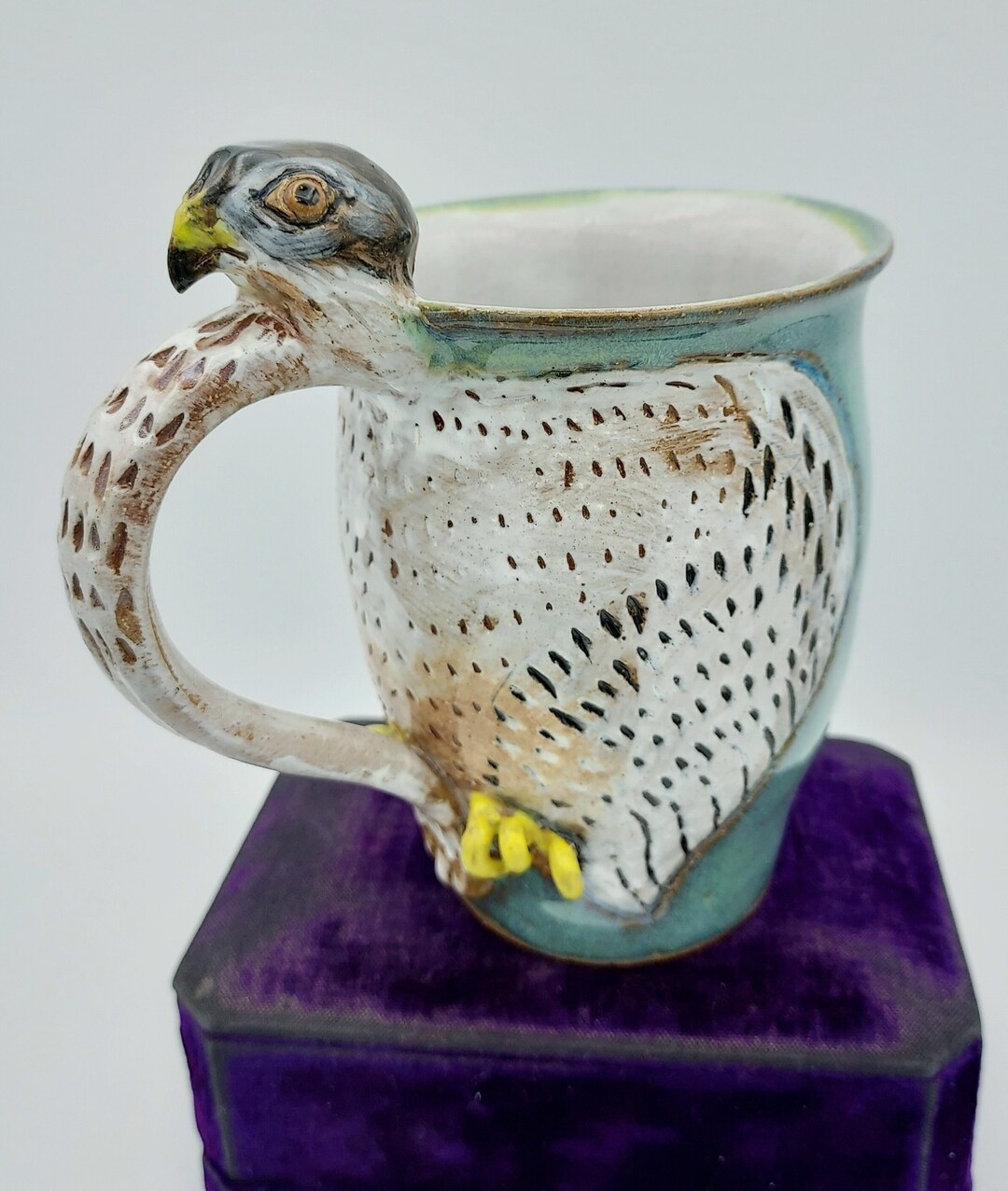 Hawk Mug, Sharp-shinned Hawk Raptor Mug in Turquoise - Etsy