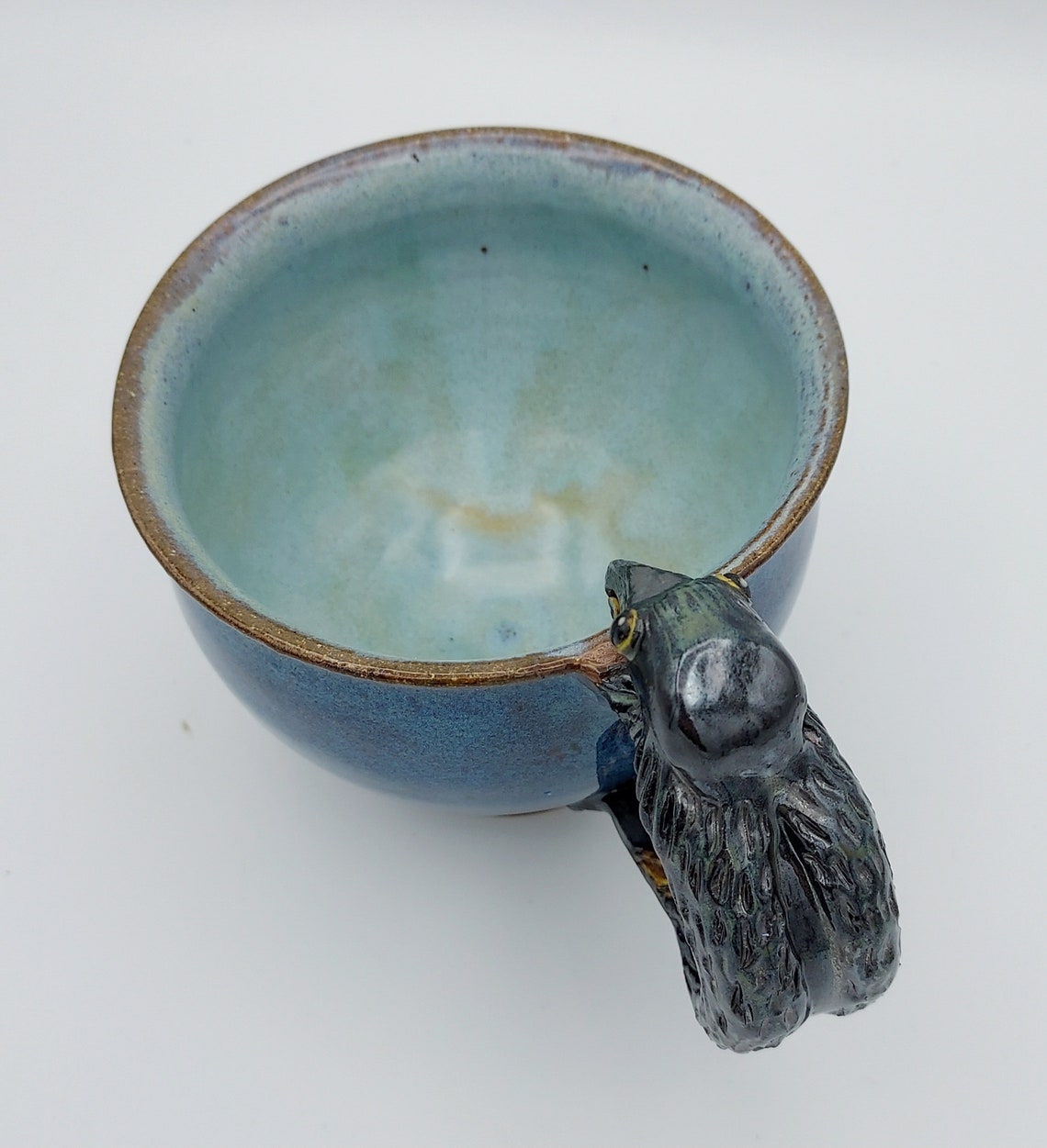 Raven Ceramic Mug in Metallic Blues and Black - Etsy