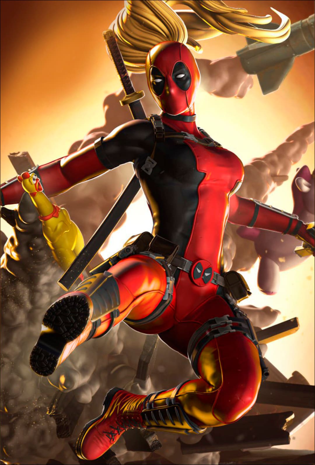 3d STL Model for Lady Deadpool 3d Printers - Etsy