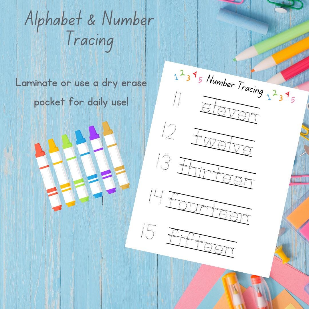 Alphabet & Number Tracing Printable | Letter Number Writing Resource ...