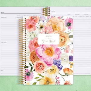 PERSONALIZED RECIPE BOOK, Personal Cookbook, Cooking Journal, Family ...