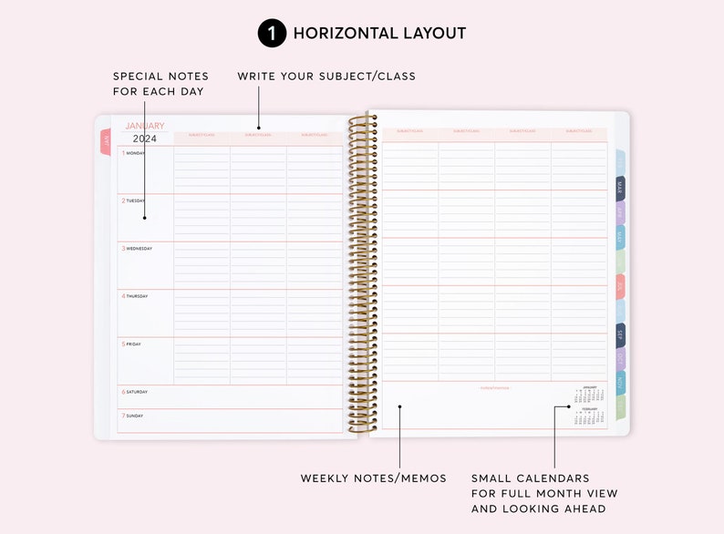 TEACHER PLANNER 2026-2027 - Vertical or Horizontal Layout 8.5x11 ...