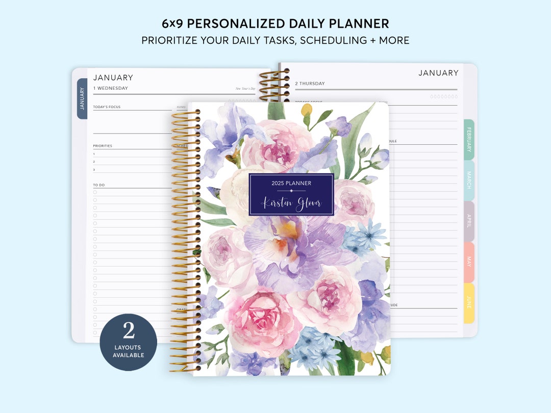 DAILY PLANNER - Personalized Productivity Planner - 2025 2026 - 6x9 ...