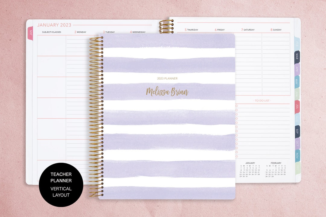 VERTICAL TEACHER PLANNER Teacher Planner 8.5x11 2024-2025 Lesson Plan ...