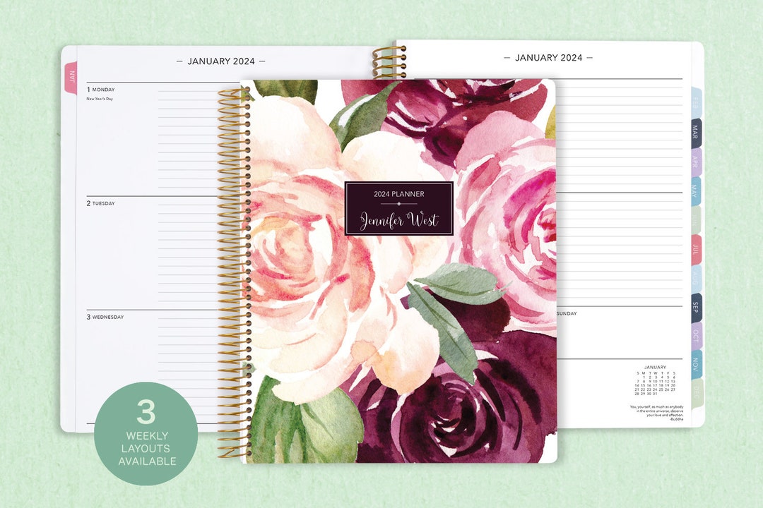 8.5x11 Weekly Planner 2024 2025 Choose Your Start Month 12 Month ...
