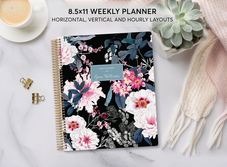 8.5x11 Weekly Planner 2026 2027 - Custom Start Month - 12 Month ...