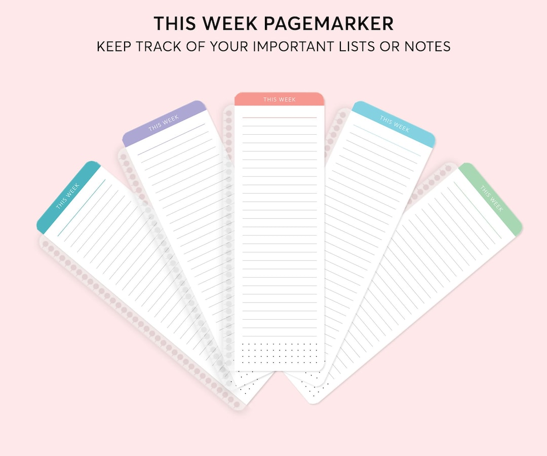 PAGEMARKER for Planner Bookmark Clip-in Page Marker | Laminated Wet ...