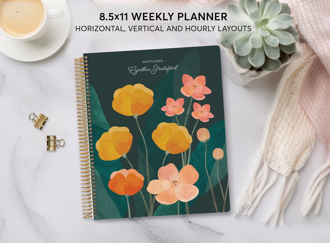 8.5x11 Weekly Planner 2025 - Choose Your Start Month - 12 Month ...
