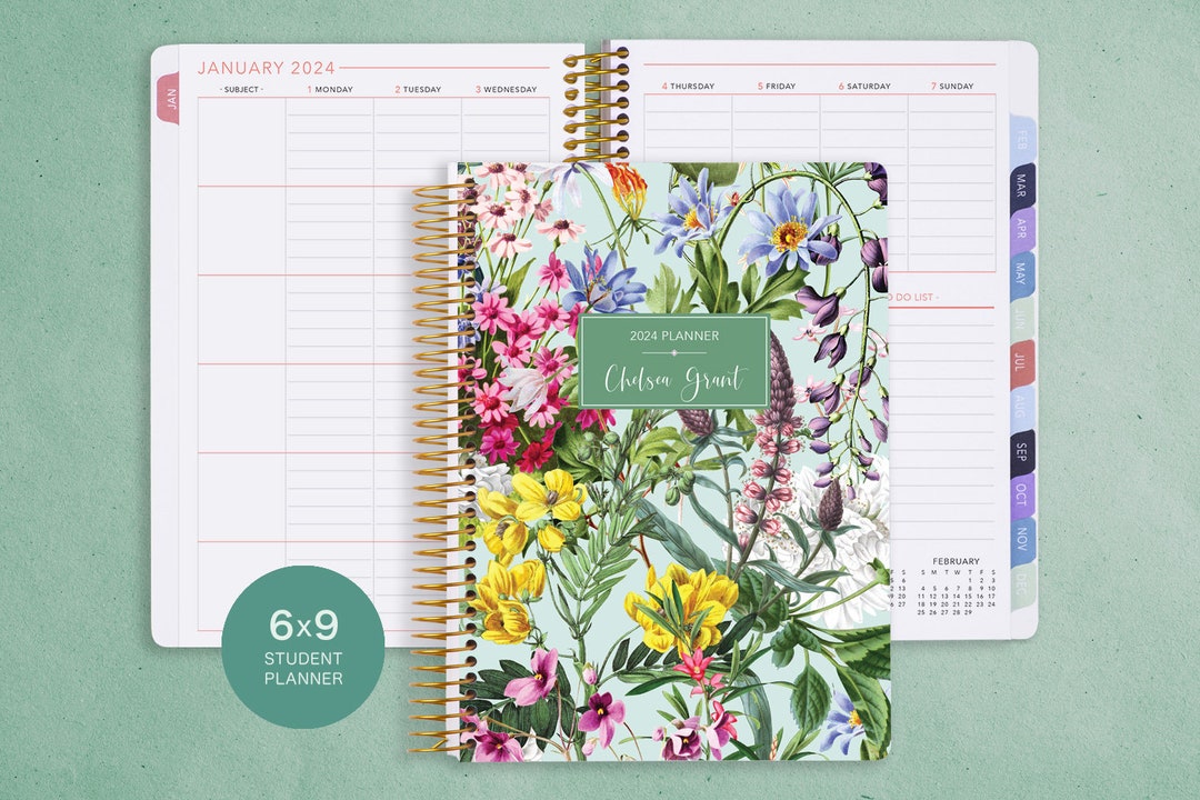 STUDENT PLANNER 6x9 2024-2025 Calendar Personalized Weekly Academic ...