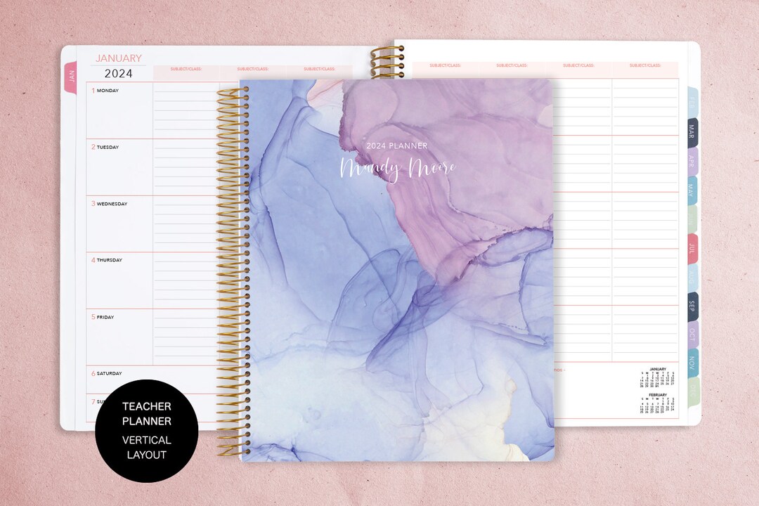 VERTICAL TEACHER PLANNER Teacher Planner 8.5x11 2024-2025 Lesson Plan ...