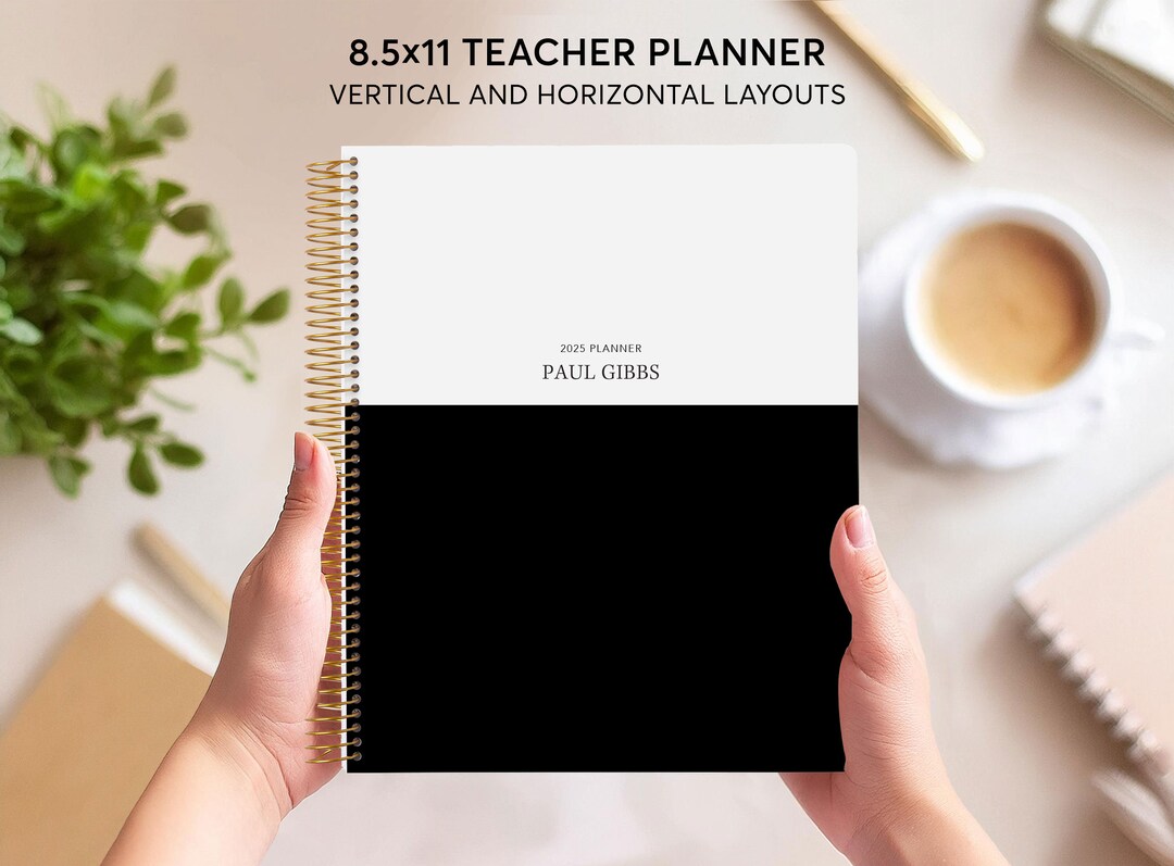 8.5x11 TEACHER PLANNER for Men - 2025-2026 Lesson Plan Calendar ...