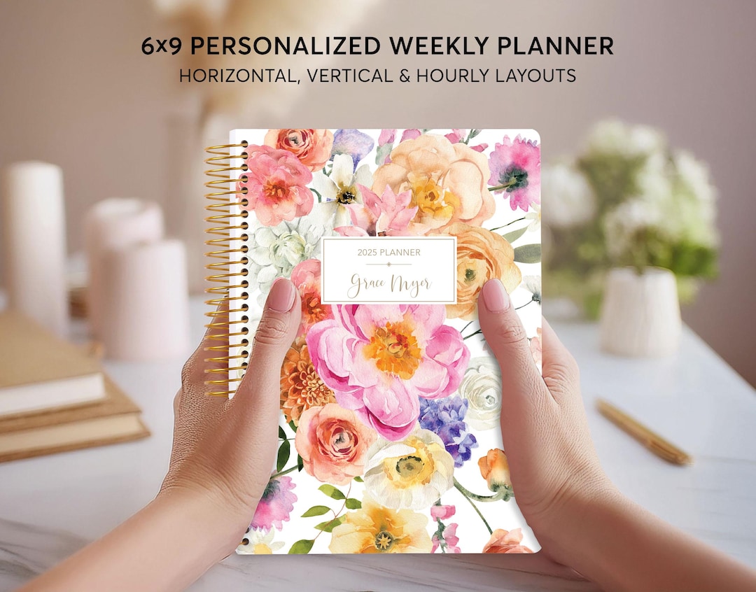 2026 Personalized Weekly Planner | 12 Month Calendar | 6x9 Weekly ...
