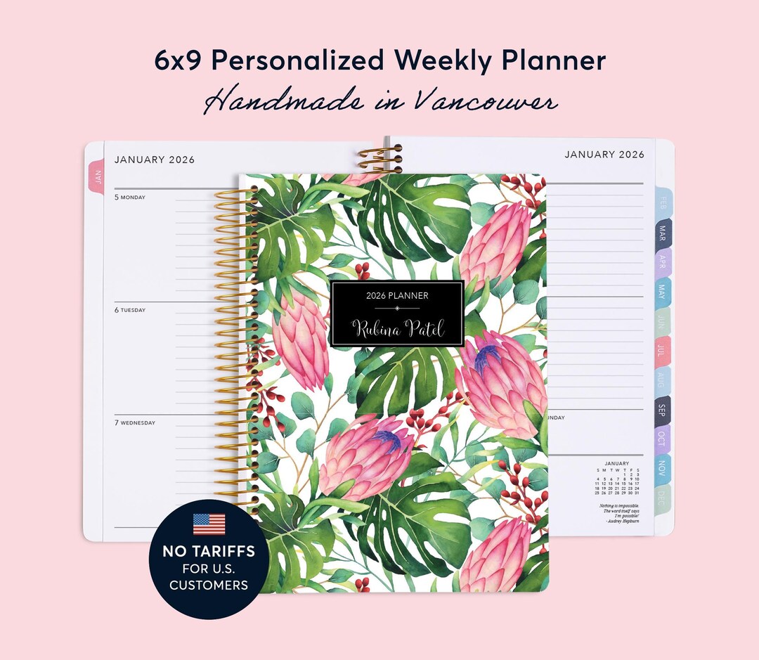 Personalized Planner 2026 - 6x9 Weekly Planner - 2025-2026 Calendar ...