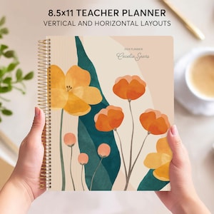 2025 TEACHER PLANNER - Vertical or Horizontal Teacher Planner 8.5x11 ...
