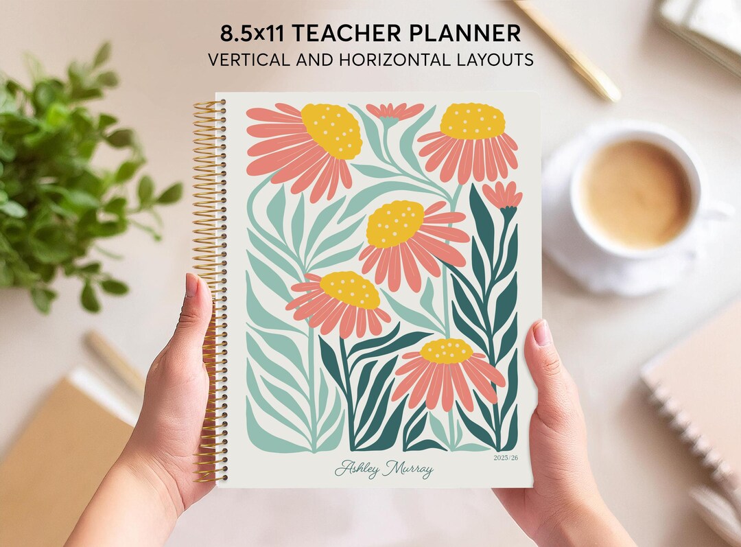 Teacher Planner 8.5x11 | 2025-2026 Lesson Plan Calendar | Personalized ...