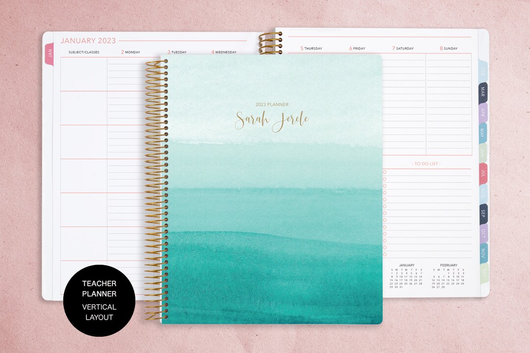 VERTICAL TEACHER PLANNER Teacher Planner 8.5x11 2023-2024 - Etsy