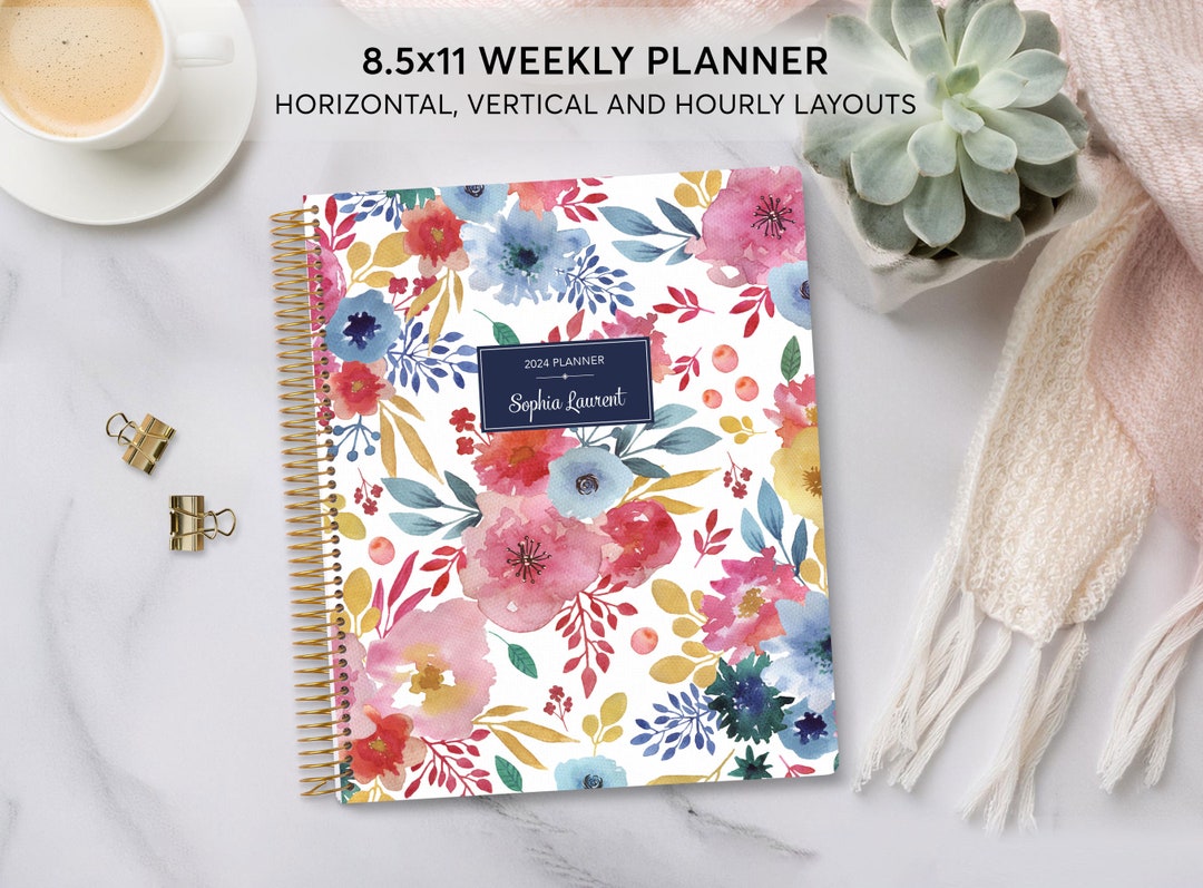 8.5x11 Weekly Planner 2026 2027 - 12 Month Calendar - LARGE WEEKLY ...