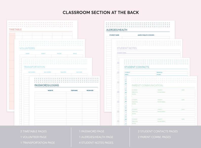 TEACHER PLANNER 2026-2027 - Vertical or Horizontal Layout 8.5x11 ...