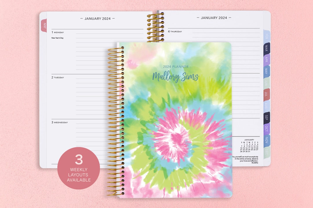 6x9 Personalized Planner 2024 12 Month Calendar Weekly Planner 2024 ...