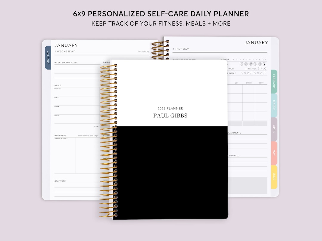 Self Care Planner Personalized, Daily Wellness Journal, Fitness Planner ...