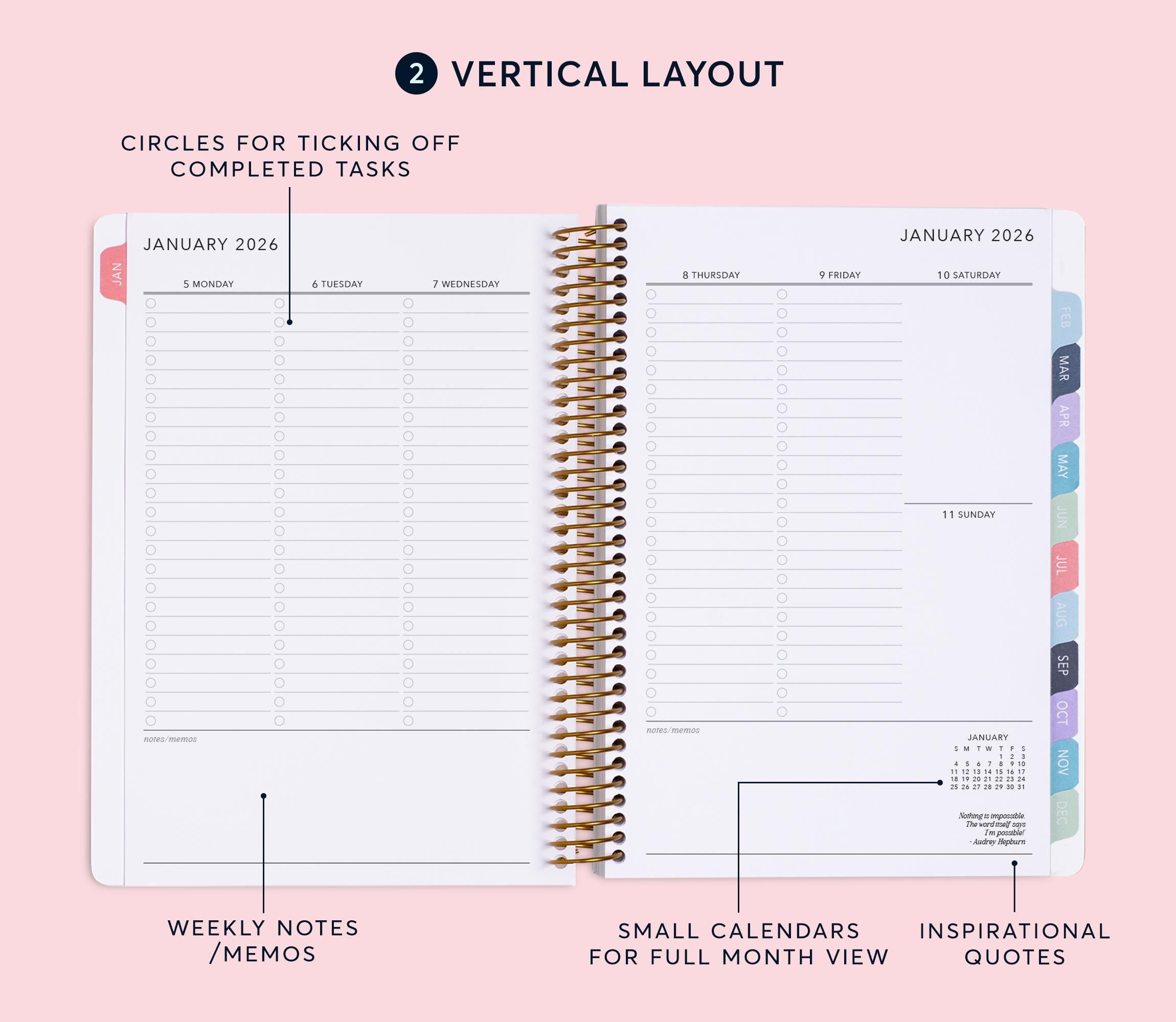 Personalized Weekly Planner 2026 - 12 Month Calendar - 6x9 Weekly ...