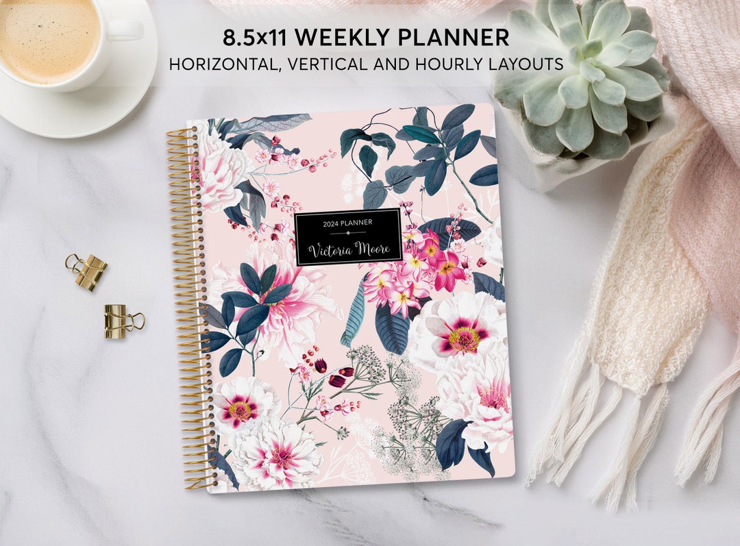 8.5x11 Weekly Planner 2025 2026 - Custom Start Month - 12 Month ...