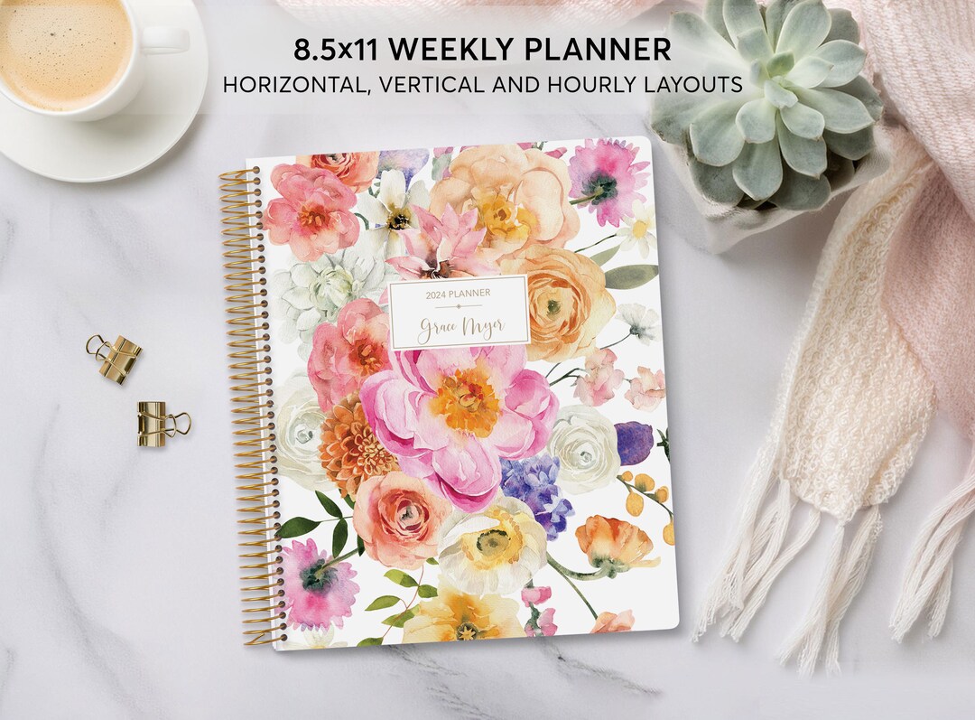 8.5x11 Weekly Planner 2025 2026 - Choose Your Start Month - 12 Month ...
