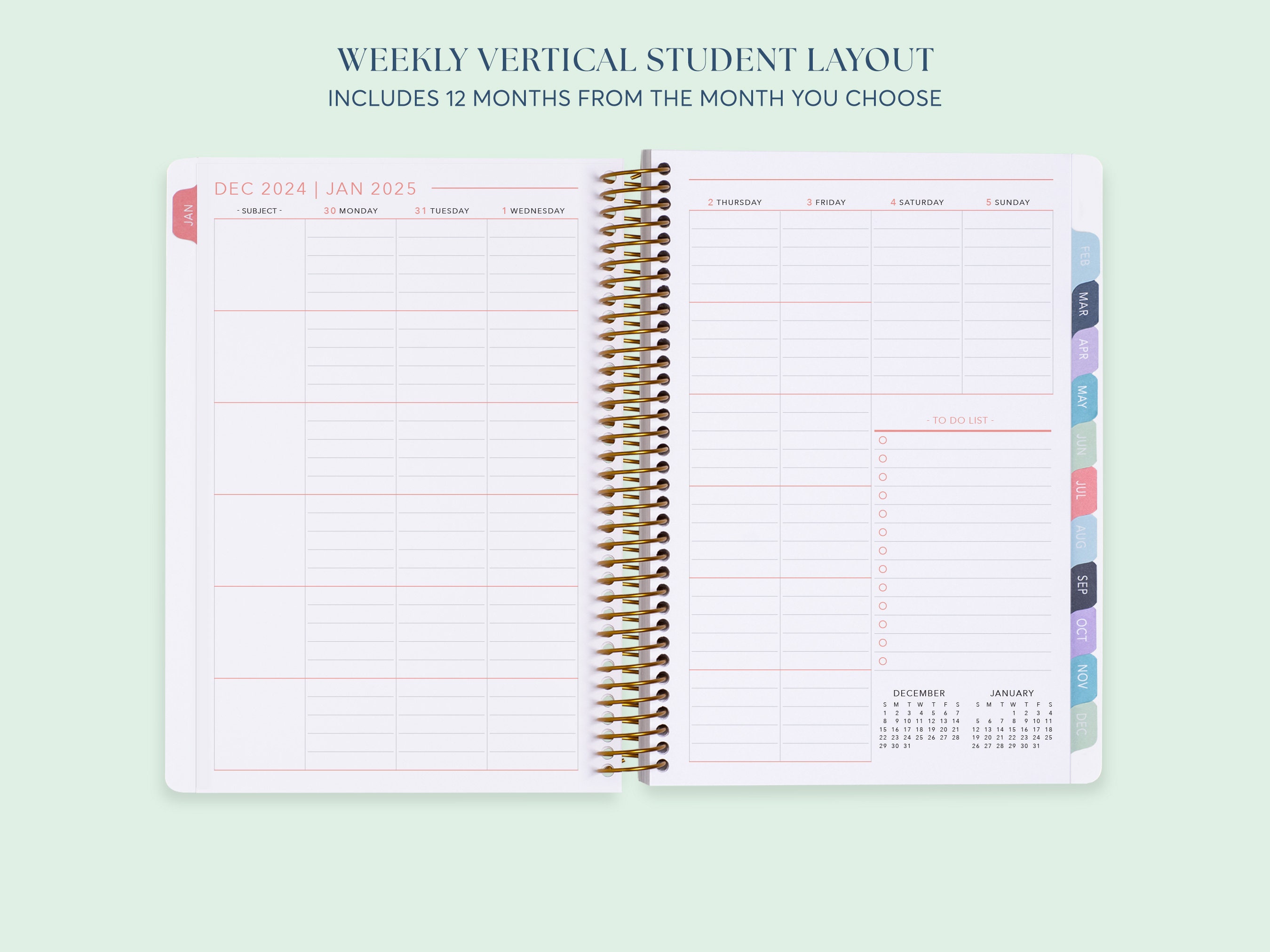 STUDENT PLANNER 6x9 2025-2026 Calendar - Personalized Weekly Academic ...