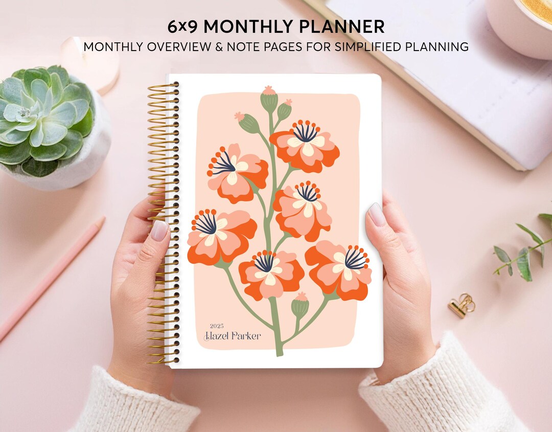 MONTHLY PLANNER Notebook | Personalized 6x9 Planner | 2026 2027 No ...