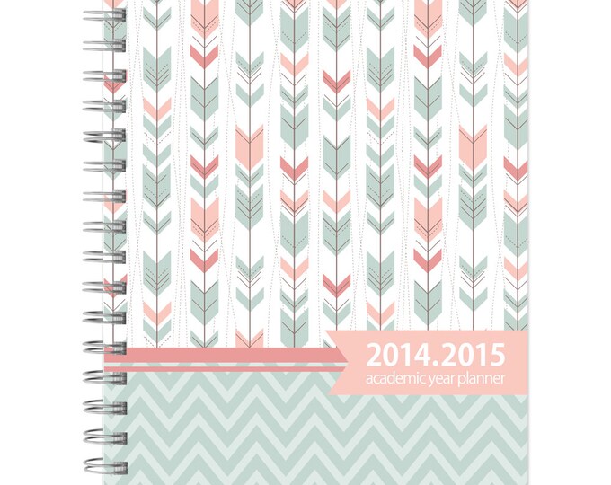 2014-2015 Planner Academic Year POCKET Size Pink Sage Tribal - Etsy