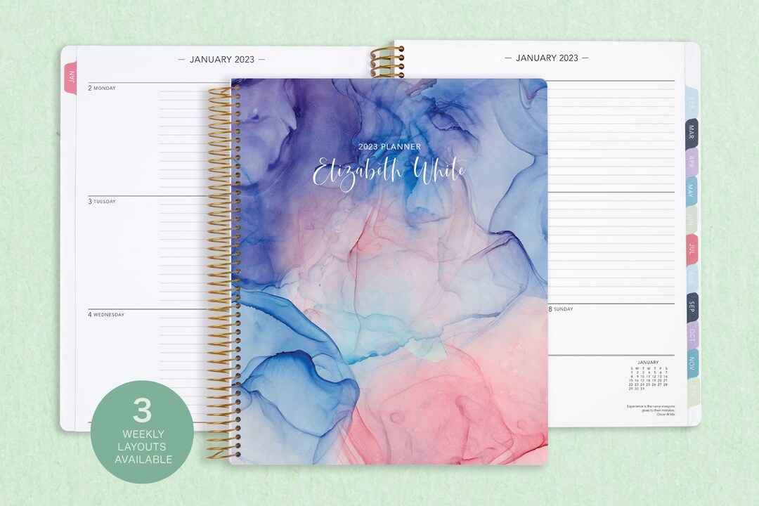 8.5x11 Weekly Planner 2023 2024 Choose Your Start Month 12 - Etsy