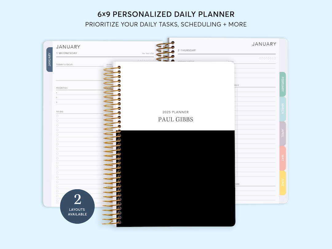 2026 DAILY PLANNER Personalized - 6 Month Daily Planner - 6x9 ...