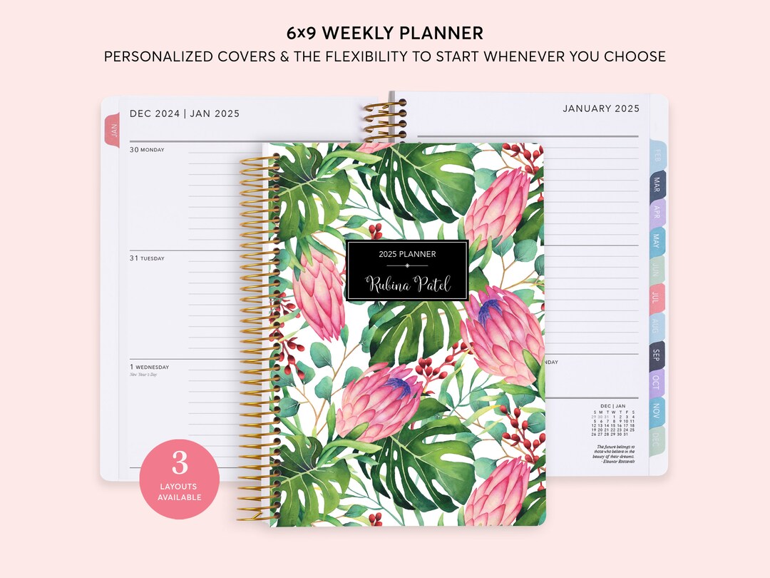 Personalized Planner 2025 6x9 Weekly Planner 2024-2025 Calendar Planner ...