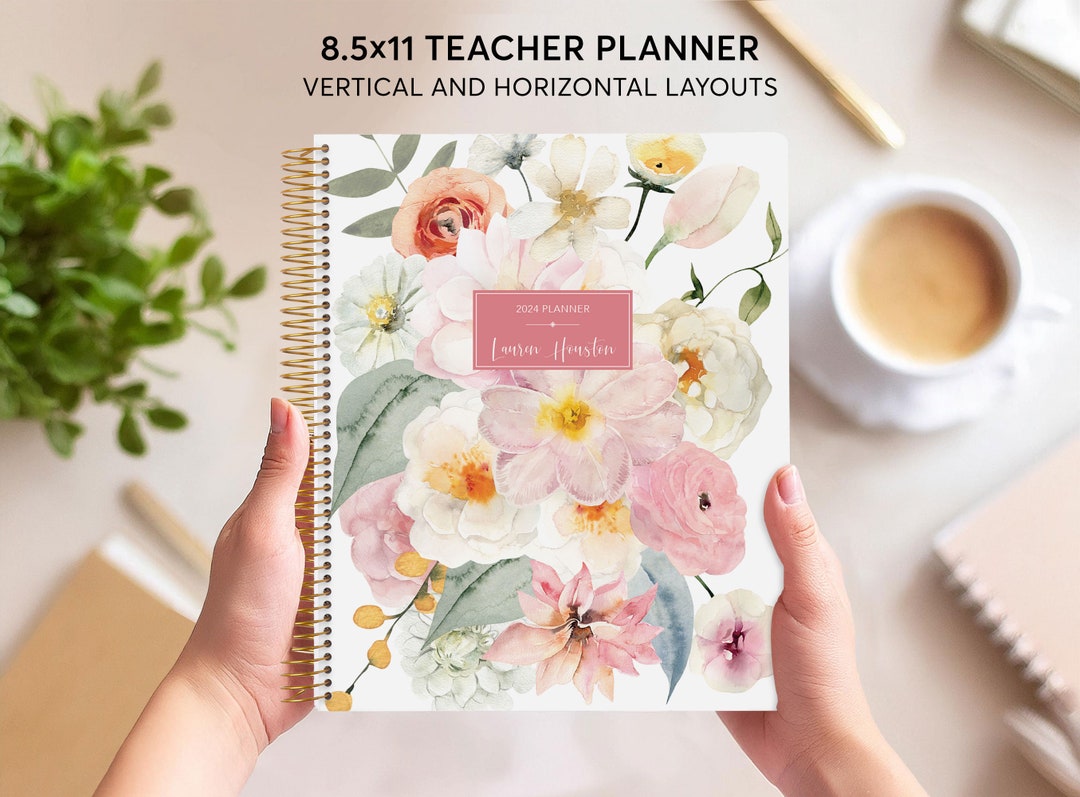TEACHER PLANNER 2025-2026 - Vertical or Horizontal Layout 8.5x11 ...