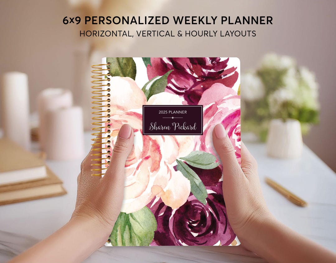 6x9 Agenda 2025 2026 - Personalized Planner - 12 Month Planner - Custom ...