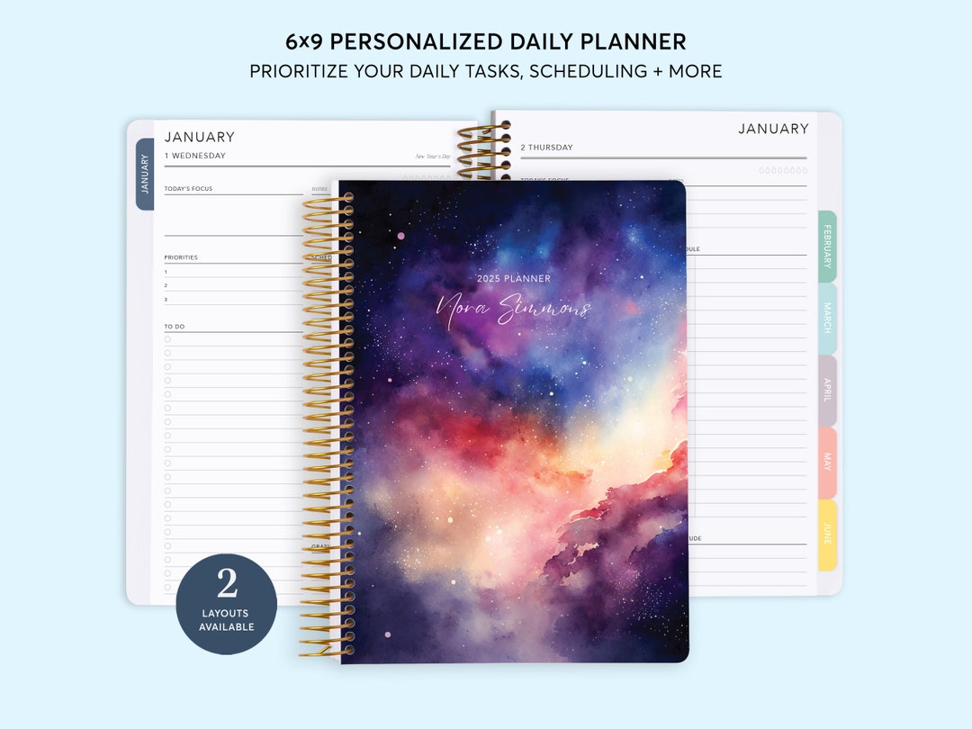 DAILY PLANNER - Personalized Productivity Planner - 2025 2026 - 6x9 ...
