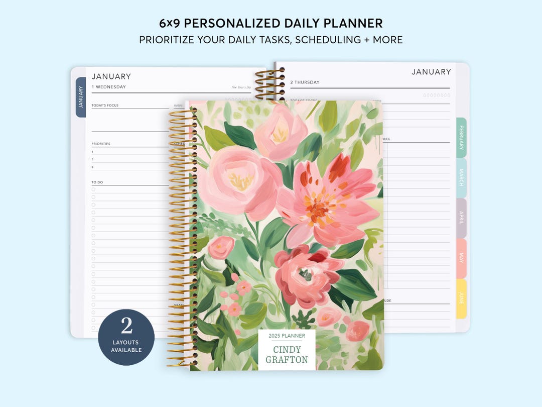 DAILY PLANNER - 2025-2026 Personalized Productivity Planner - 6x9 ...