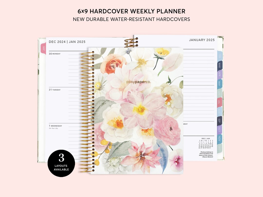 HARDCOVER Planner 2026 - 6x9 Weekly Planner 2025-2026 - Hard Cover ...